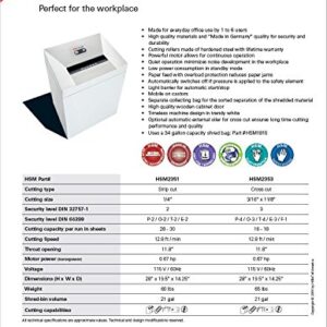 HSM Pure 530 Strip-Cut; shreds up to 30 sheets; 21-Gallon Capacity Continuous Operation Shredder