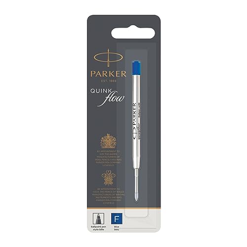 Parker QUINKflow Ballpoint Pen Ink Refill, Fine Tip, Blue