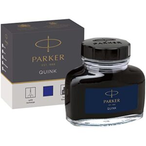 parker fountain pen liquid bottled quink ink, 57 ml, in a box - blue