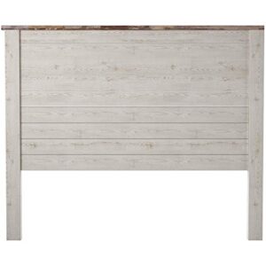 Signature Design by Ashley Willowton Cottage Farmhouse Panel Headboard ONLY, Queen, Whitewash