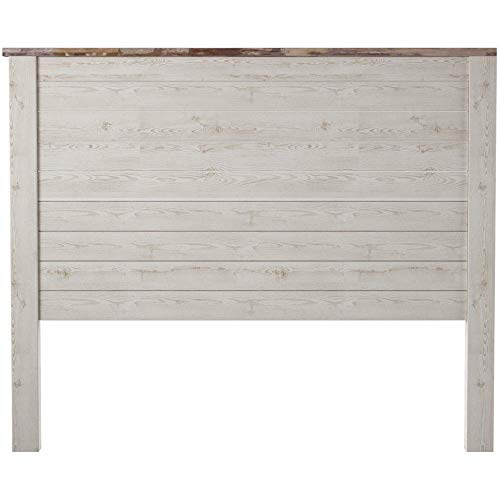 Signature Design by Ashley Willowton Cottage Farmhouse Panel Headboard ONLY, Queen, Whitewash