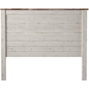 Signature Design by Ashley Willowton Cottage Farmhouse Panel Headboard ONLY, Queen, Whitewash