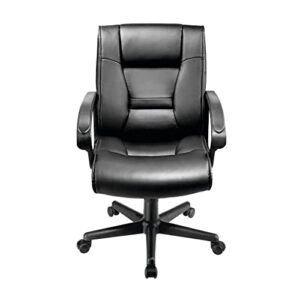 Brenton Studio® Ruzzi Vinyl Mid-Back Chair, 41-3/4"H x 24-1/2"W x 27-1/6"D, Black