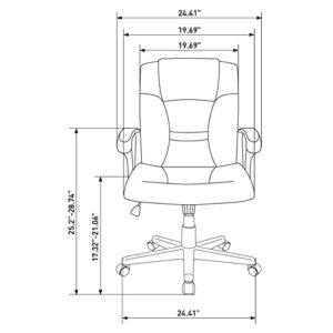 Brenton Studio® Ruzzi Vinyl Mid-Back Chair, 41-3/4"H x 24-1/2"W x 27-1/6"D, Black