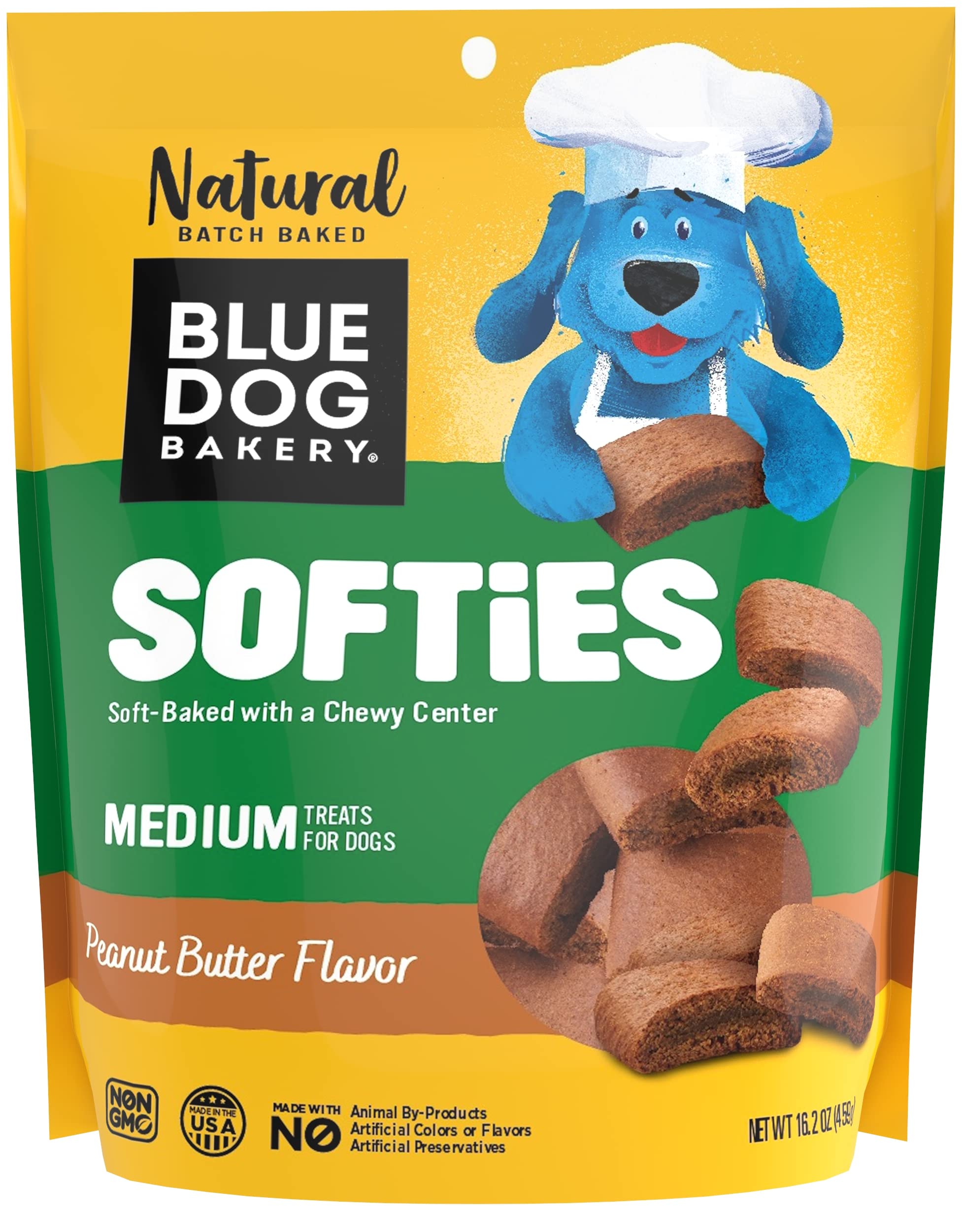 Blue Dog Bakery Natural Dog Treats, Softies, Peanut Butter Flavor, 16.2oz Bag, 1 Bag