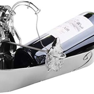 BRUBAKER Wine Bottle Holder Couple in Fishing Boat Sculptures and Figurines Decor Wine Racks and Stands Gifts Decoration