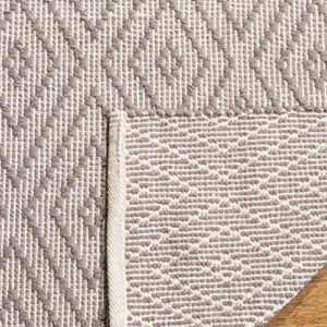 SAFAVIEH Montauk Collection Area Rug - 10' x 14', Grey & Ivory, Handmade Trellis Cotton, Ideal for High Traffic Areas in Living Room, Bedroom (MTK811A)