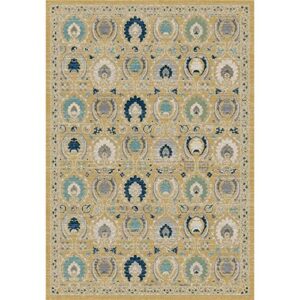 safavieh evoke collection 3' x 5' gold / ivory evk251b boho non-shedding living room bedroom accent rug