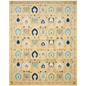 SAFAVIEH Evoke Collection 3' x 5' Gold / Ivory EVK251B Boho Non-Shedding Living Room Bedroom Accent Rug