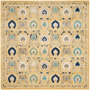 SAFAVIEH Evoke Collection 3' x 5' Gold / Ivory EVK251B Boho Non-Shedding Living Room Bedroom Accent Rug