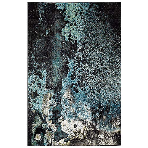 SAFAVIEH Glacier Collection Area Rug - 8' x 10', Blue & Multi, Modern Abstract Design, Non-Shedding & Easy Care, Ideal for High Traffic Areas in Living Room, Bedroom (GLA124B)