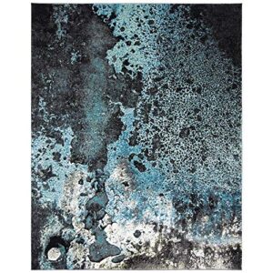 SAFAVIEH Glacier Collection Area Rug - 8' x 10', Blue & Multi, Modern Abstract Design, Non-Shedding & Easy Care, Ideal for High Traffic Areas in Living Room, Bedroom (GLA124B)