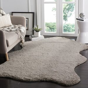 safavieh sheep shag collection 4' x 6' silver ssg101a handmade 1-inch thick area rug