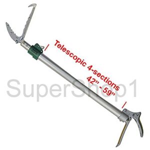 RA Jasper Pro Heavy Duty Telescopic Reptile Snake Tongs Grabber Catcher Handling Aluminum