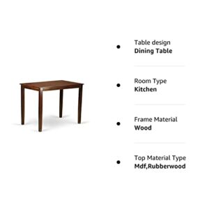 East West Furniture YAT-MAH-H Yarmouth Rectangle Counter Height Dining Table, 30x48 Inch, Mahogany