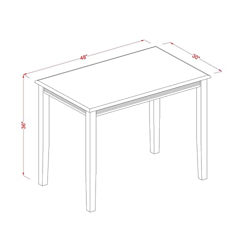 East West Furniture YAT-MAH-H Yarmouth Rectangle Counter Height Dining Table, 30x48 Inch, Mahogany