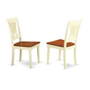 East West Furniture Dublin 5 Piece Modern Set Includes a Round Wooden Table with Dropleaf and 4 Dining Chairs, 42x42 Inch, Buttermilk & Cherry