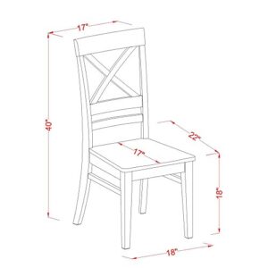 East West Furniture Dover 9 Piece Set Includes a Rectangle Dining Room Table with Butterfly Leaf and 8 Kitchen Chairs, 42x78 Inch, Buttermilk & Cherry