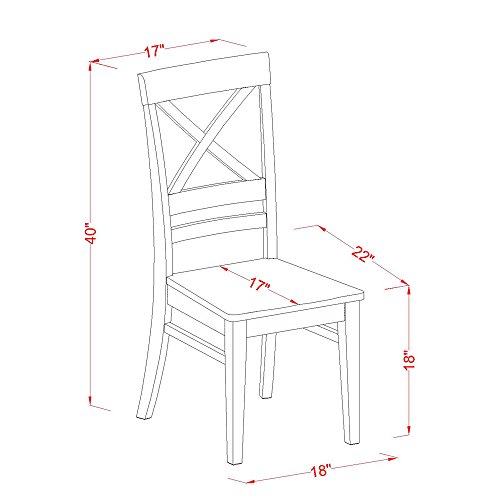 East West Furniture Dover 9 Piece Set Includes a Rectangle Dining Room Table with Butterfly Leaf and 8 Kitchen Chairs, 42x78 Inch, Buttermilk & Cherry