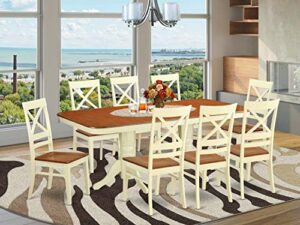 east west furniture naqu9-whi-w, 9 pieces