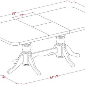 East West Furniture NAQU9-WHI-W, 9 Pieces