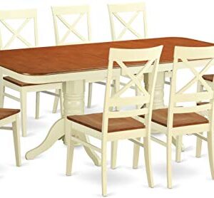 East West Furniture NAQU9-WHI-W, 9 Pieces