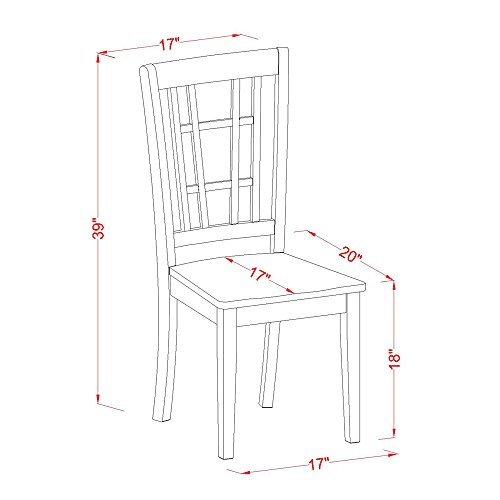 East West Furniture NONI5-WHI-W Dining Set, 5-Piece