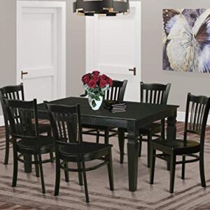 EAST WEST FURNITURE Dining room sets for 6 -Dining Table and 6 dinette Chairs