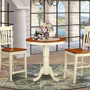 East West Furniture EDGR3-WHI-W Dining Set, 3-Piece