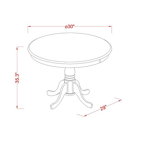 East West Furniture EDGR3-WHI-W Dining Set, 3-Piece