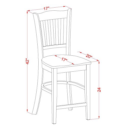 East West Furniture EDGR3-WHI-W Dining Set, 3-Piece