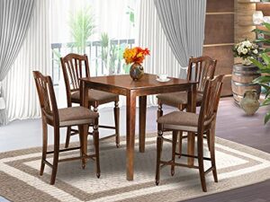 east west furniture vnch5-mah-c dining set