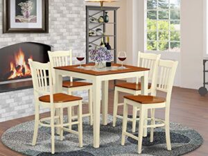 east west furniture vngr5-whi-w, 5-piece