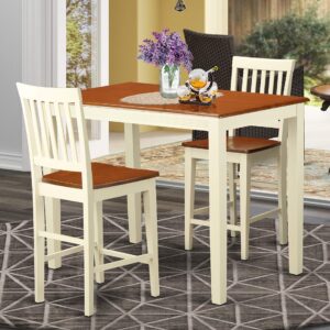 East West Furniture Dining Set, YAVN3-WHI-W