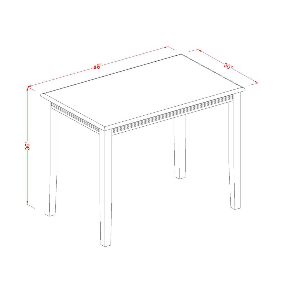 East West Furniture Dining Set, YAVN3-WHI-W