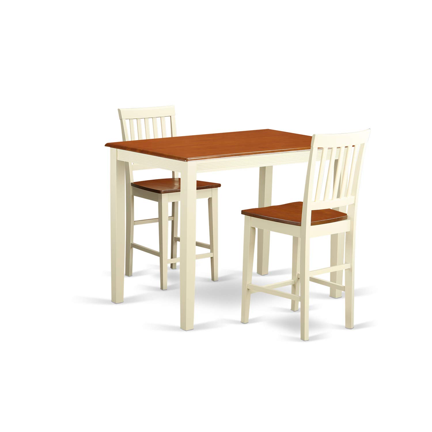 East West Furniture Dining Set, YAVN3-WHI-W