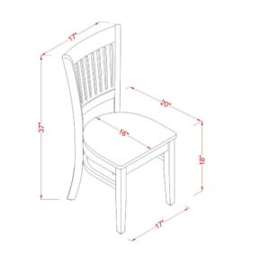 5 Piece Dining Set Includes a Round Dining Room Table with Pedestal and 4 Wood Seat Chairs