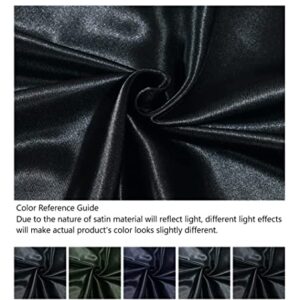 Pack of 2 Satin Pillowcases for Hair and Skin, Satin Pillow Cases Set of 2 Pillow Cover with Envelop Closure (Standard/Queen, Black)