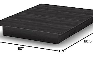 South Shore Step One Platform Bed Gray Oak, Contemporary