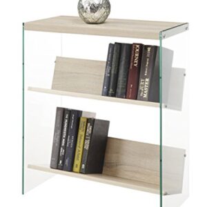 Convenience Concepts SoHo Bookcase, Weathered White / Glass