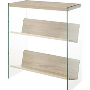 Convenience Concepts SoHo Bookcase, Weathered White / Glass