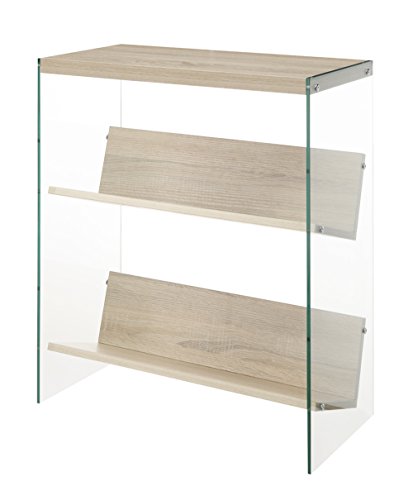 Convenience Concepts SoHo Bookcase, Weathered White / Glass