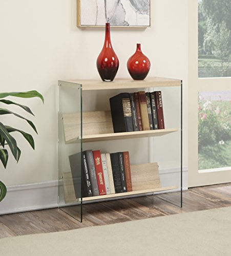 Convenience Concepts SoHo Bookcase, Weathered White / Glass