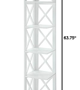 Convenience Concepts Oxford 5 Tier Corner Bookcase, White