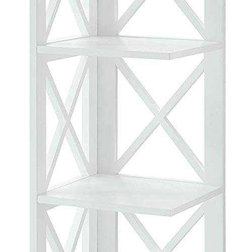 Convenience Concepts Oxford 5 Tier Corner Bookcase, White