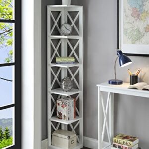 Convenience Concepts Oxford 5 Tier Corner Bookcase, White