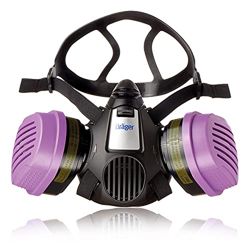 Dräger X-plore 3500 Respirator Mask + Multi-Gas/P100 Combination Cartridge (OV/AG/HF/FM/CD/AM/MA/HS/P100) NIOSH-certified