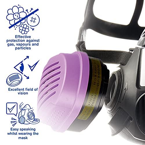 Dräger X-plore 3500 Respirator Mask + Multi-Gas/P100 Combination Cartridge (OV/AG/HF/FM/CD/AM/MA/HS/P100) NIOSH-certified