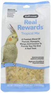 zupreem real rewards tropical mix medium bird treats, 6 oz