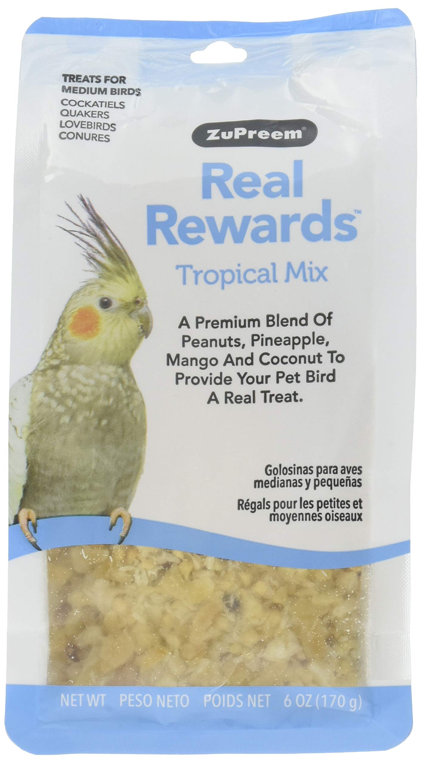 ZuPreem Real Rewards Tropical Mix Medium Bird Treats, 6 oz